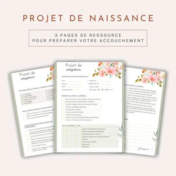 Projet de naissance personnalisable | L'Embrasse Coeur